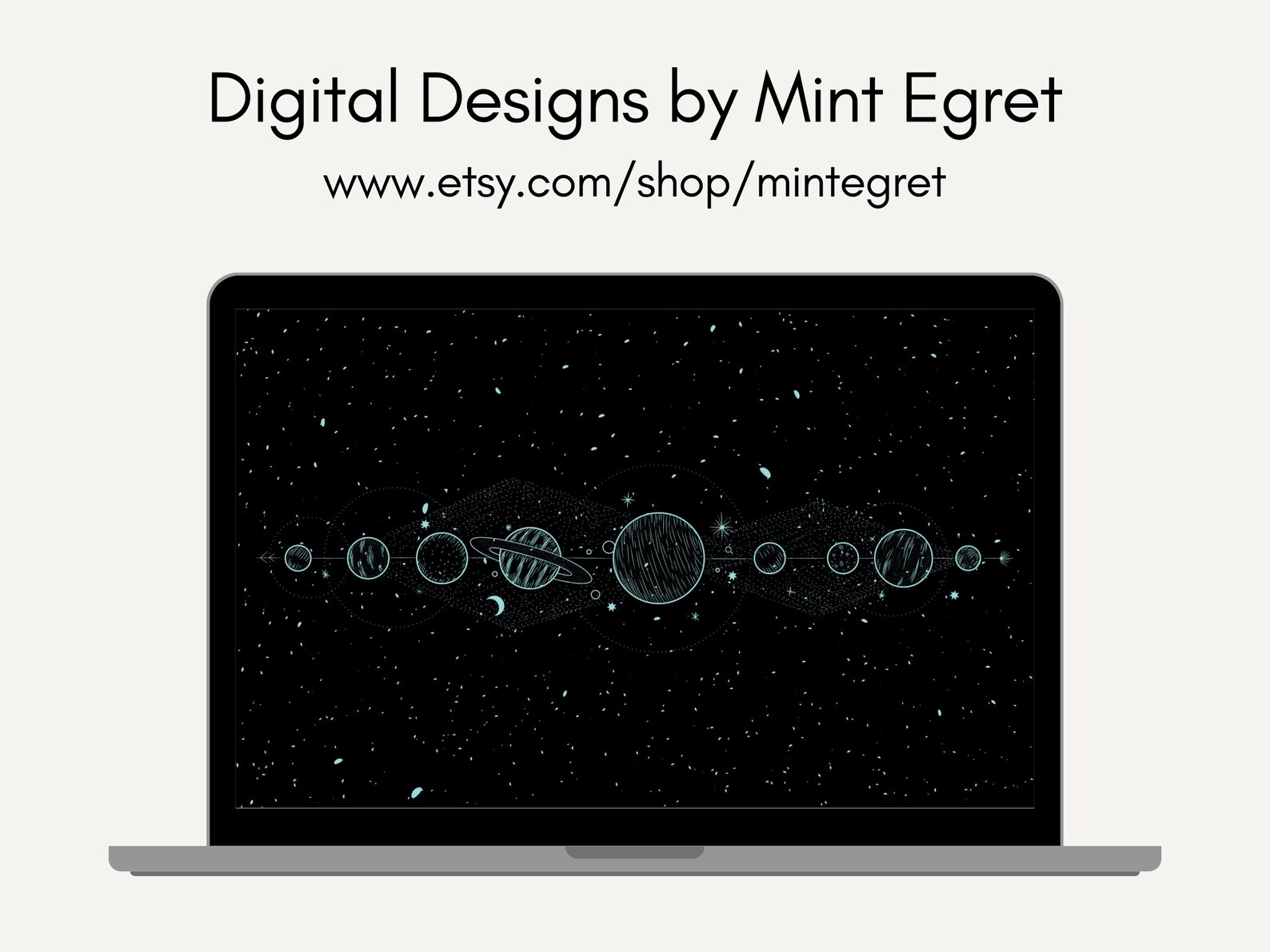 Solar System Desktop Wallpaper - Aesthetic Stars Screensaver - Set of 8 ...