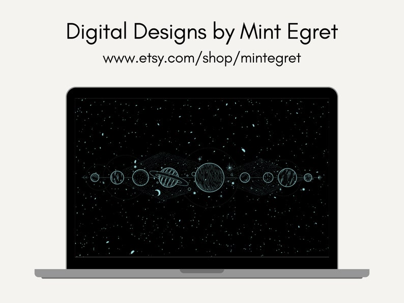 Solar System Desktop Wallpaper - Aesthetic Stars Screensaver - Set of 8 ...