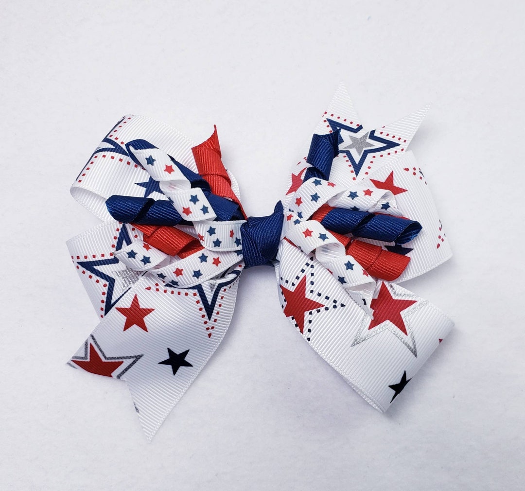 Hair Bows; Patriotic Colors Hair Accessories in Red/white/blue - Etsy