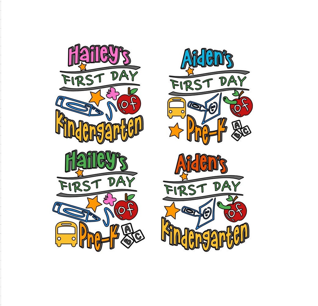 First Day of Pre-k/kindergarten Tee Personalized for Back to School - Etsy