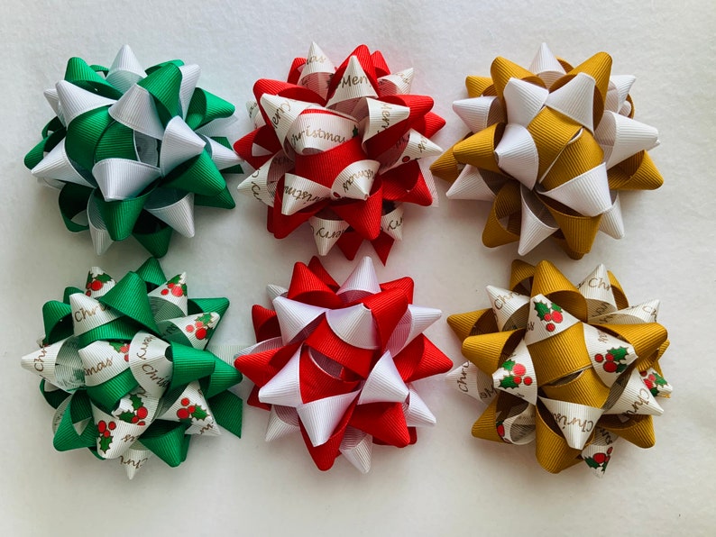 Christmas Gift Bows Set of 6 - Etsy