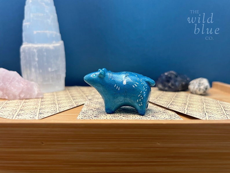 Water Element Bear Polymer Clay Animal Sculpture Altar Decor Talismanic ...