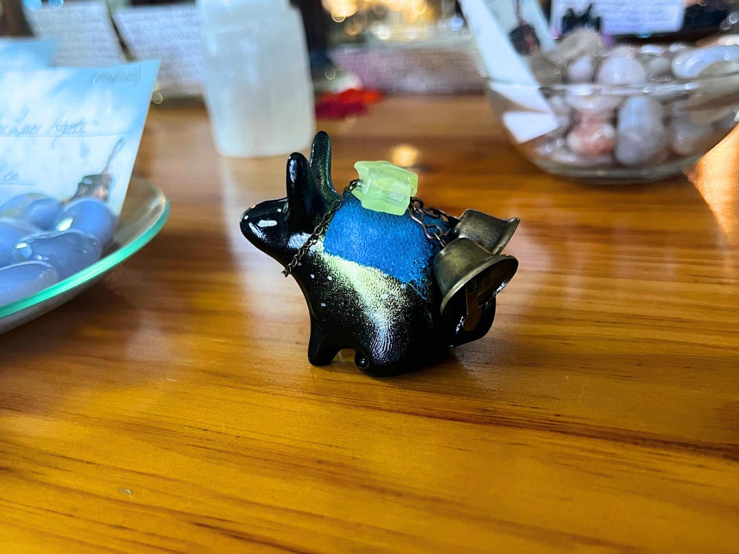 Astral Guide Rabbit - Polymer Clay Animal Sculpture - Witchy Curio ...