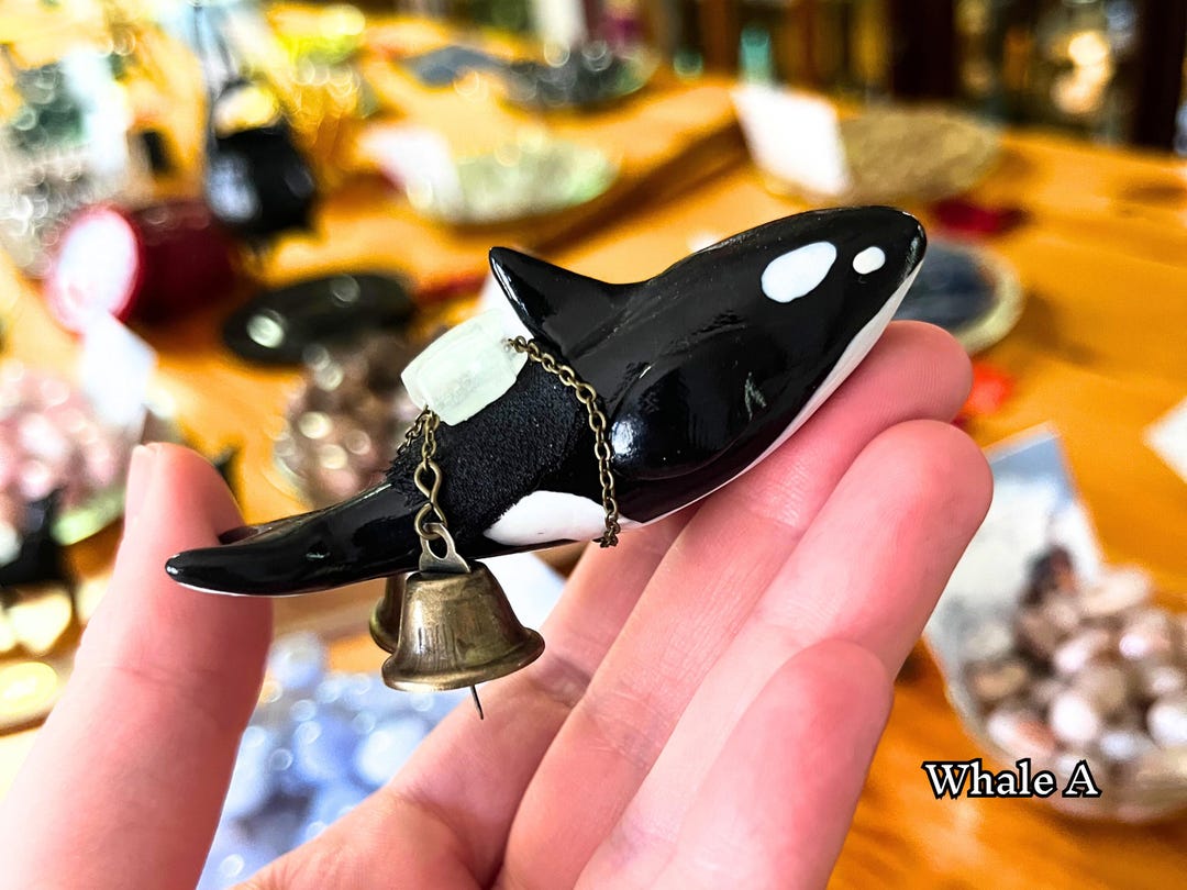 Psychopomp Orca Killer Whale Polymer Clay Animal Sculpture Witchy Curio ...