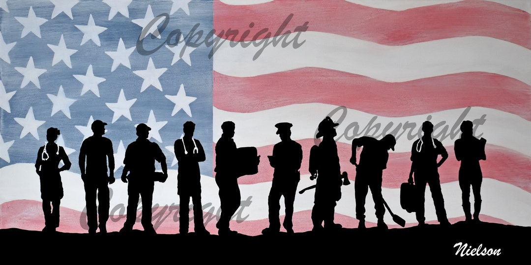 Flag Art Print Patriotic Art Print America Art Print - Etsy