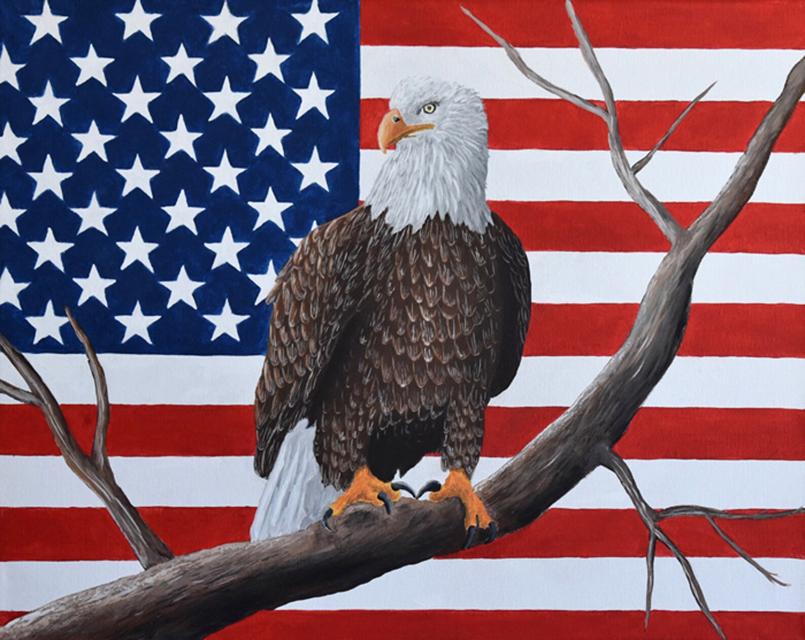 Eagle Art Print Flag Art Print Patriotic Art Print Bird Art | Etsy