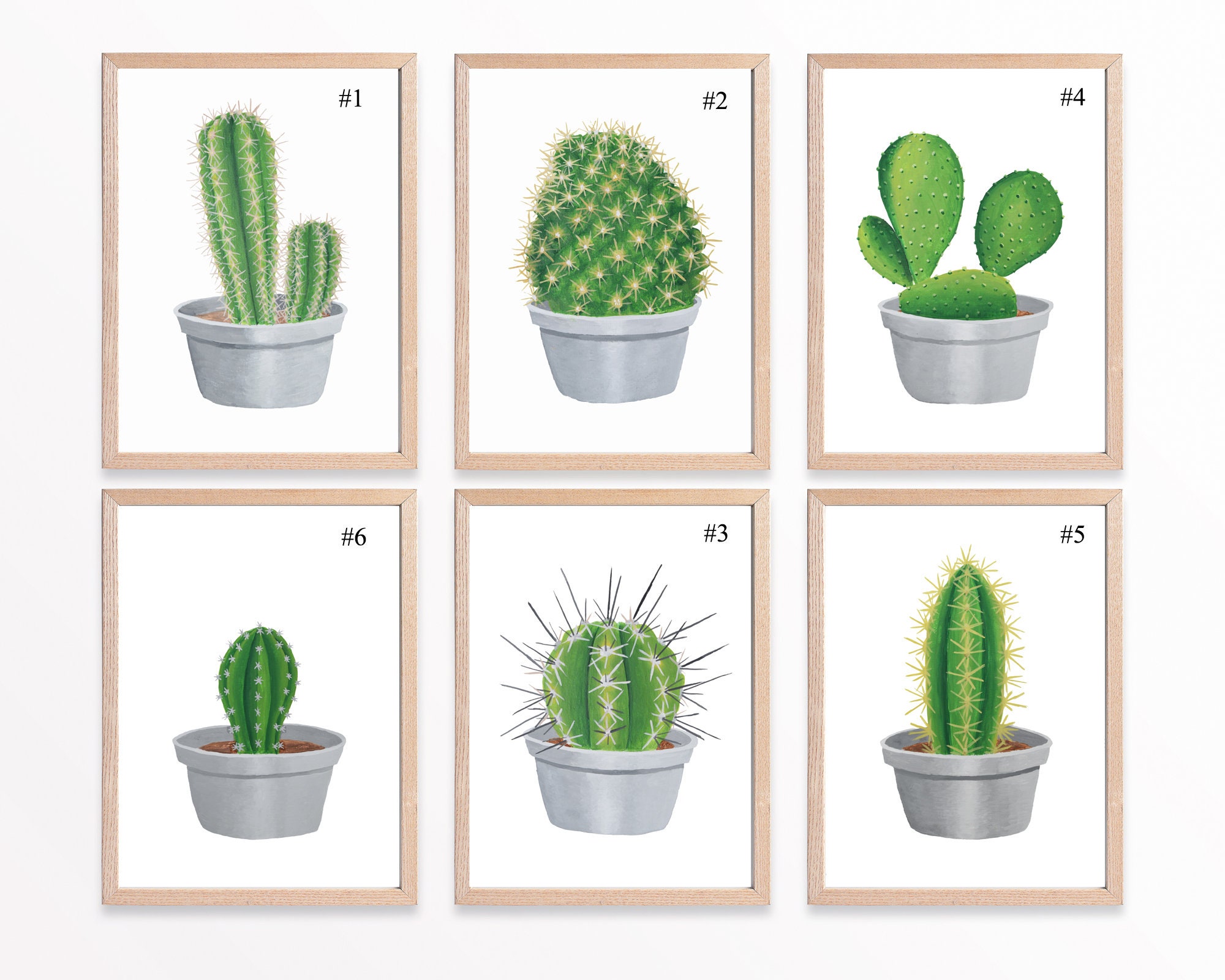 Printable Succulent Wall Art, Cactus Art Prints, Set of 6 Prints ...