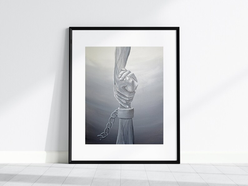 Jesus Christ Printable Wall Art, Grasping Christ's Hand Painting ...