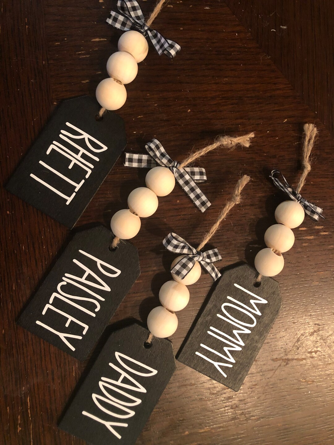 Stocking NAME TAGS Rustic Farmhouse Boho Custom - Etsy