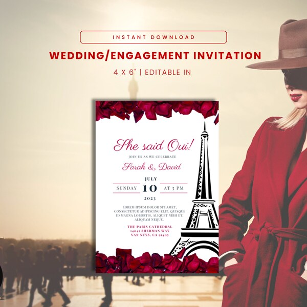 Eiffel Tower Invitation - Etsy
