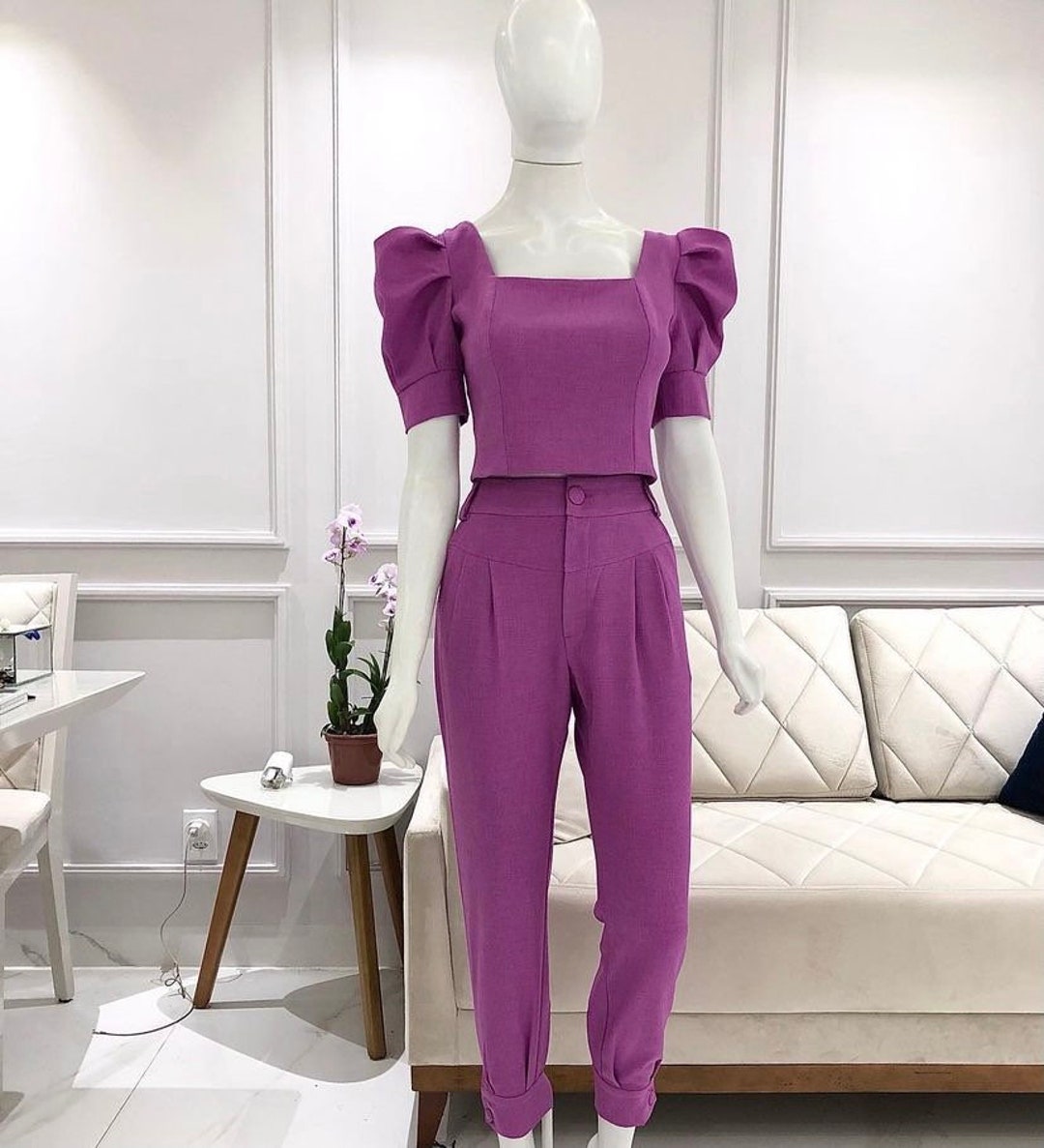 Two Piece Top and Pants Set Custom Two Piece Set - Etsy