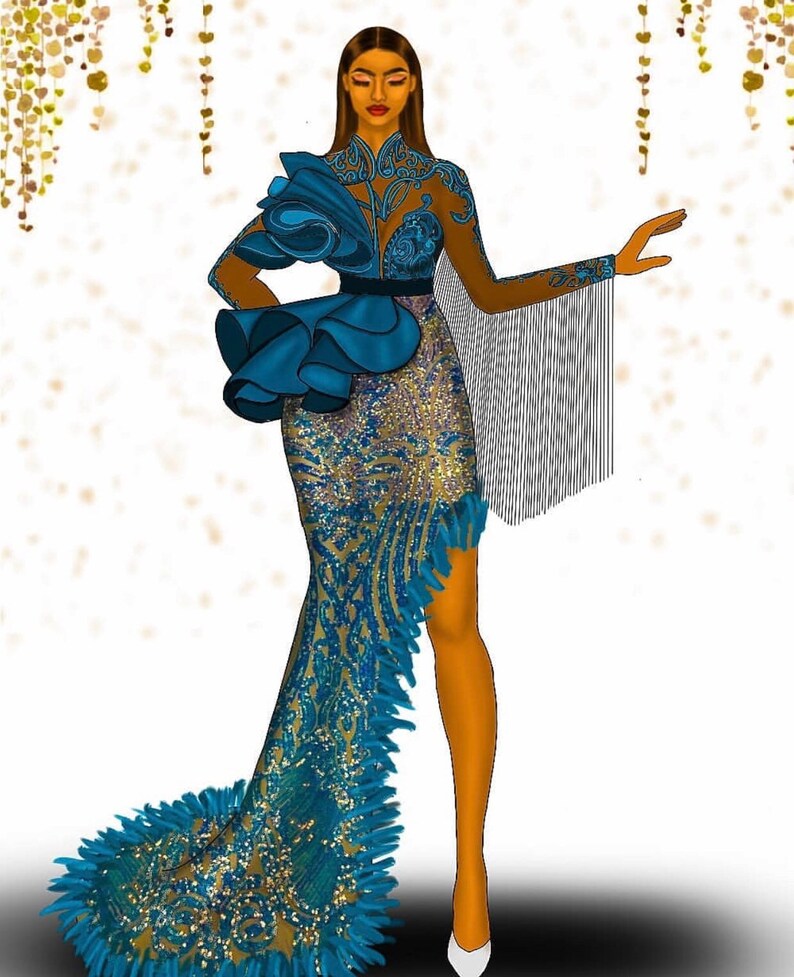 Fashion Illustration Ankara Dress African Dress - Etsy