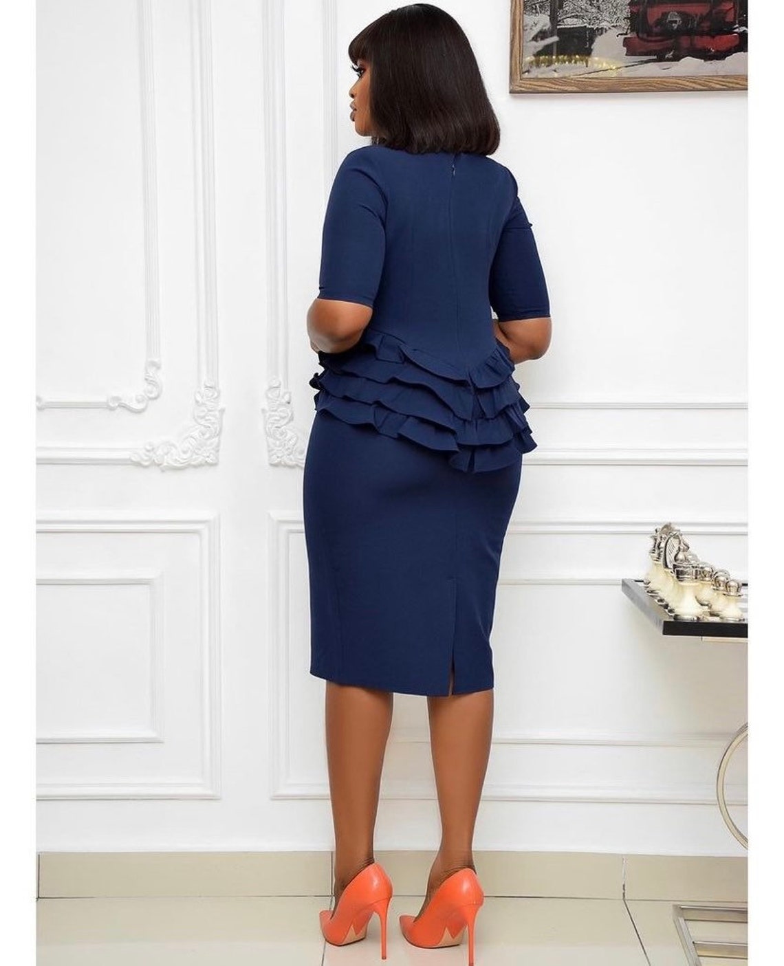 Chic MIDI Dress Black Midi Dress Body Fit Dress for Women - Etsy