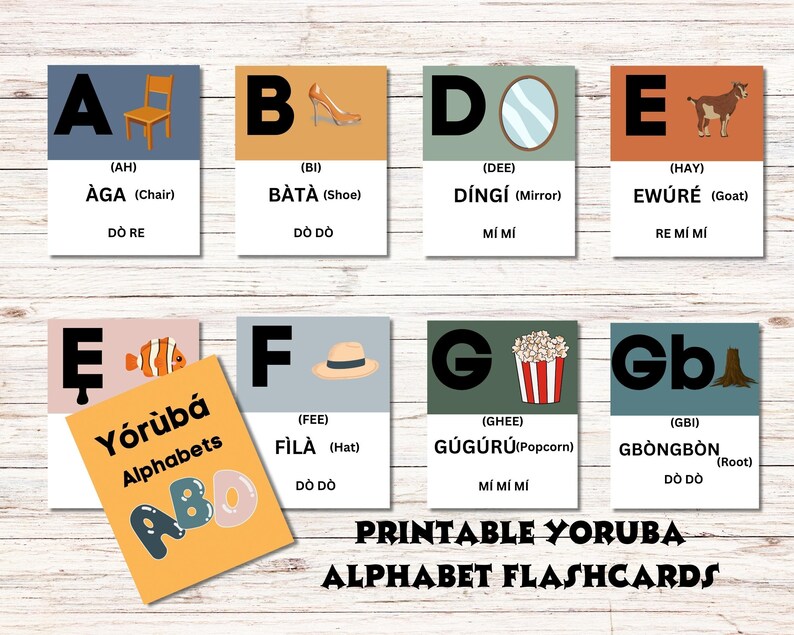 Yoruba Alphabet Flashcards, Printable Yoruba Alphabet Flashcards ...