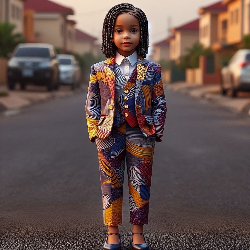 Three Piece Bespoke Tailored African Print Suit Pants Set for Little ...