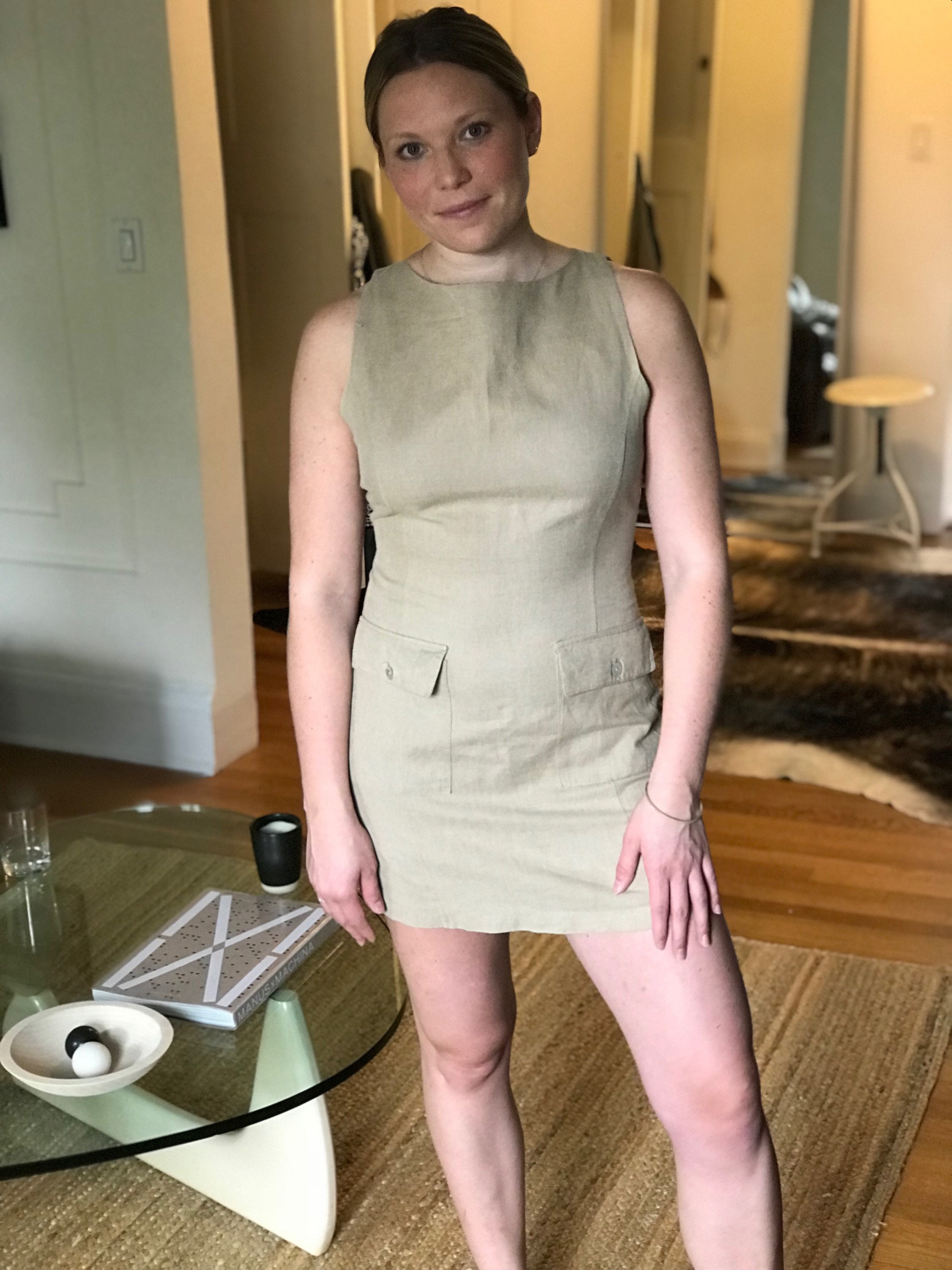 Vintage 1990s Linen Safari Mini Dress / Size Small 4 - Etsy