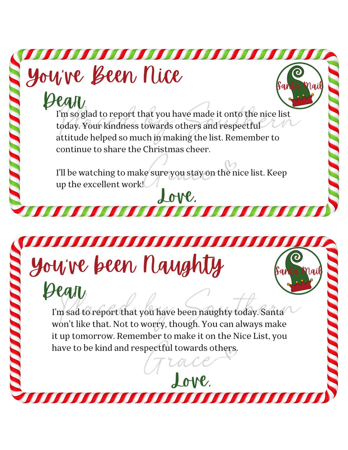 Elf Printable Letter Bundle Hello/goodbye Letter, Nice/naughty Letter ...