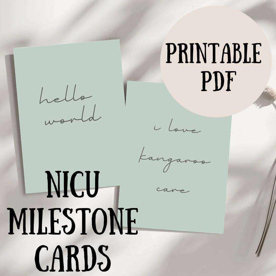 NICU Milestone Cards, Pink Cards, Preemie Baby, Premature Baby, NICU ...