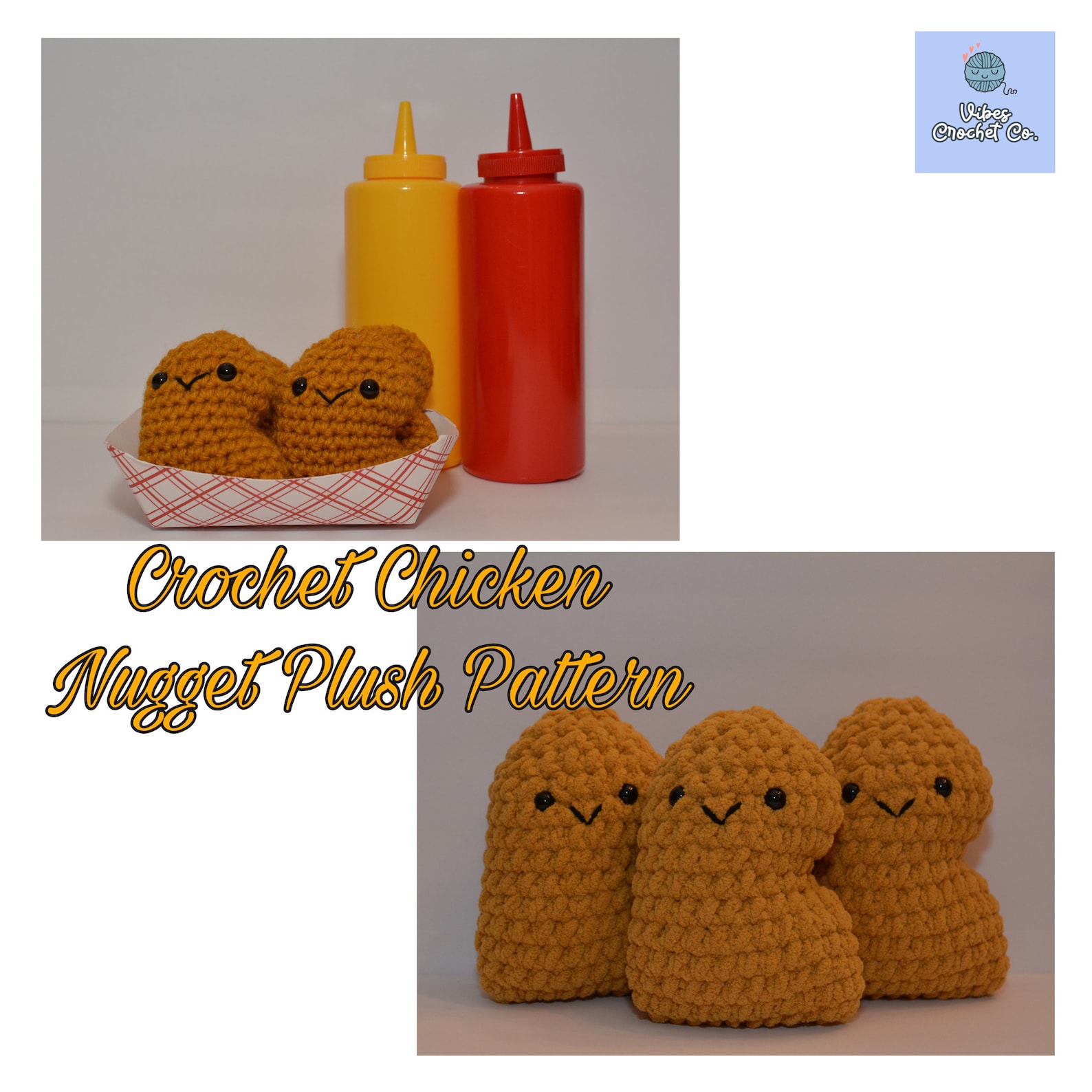 Crochet Chicken Nugget Plush PDF PATTERN - Etsy