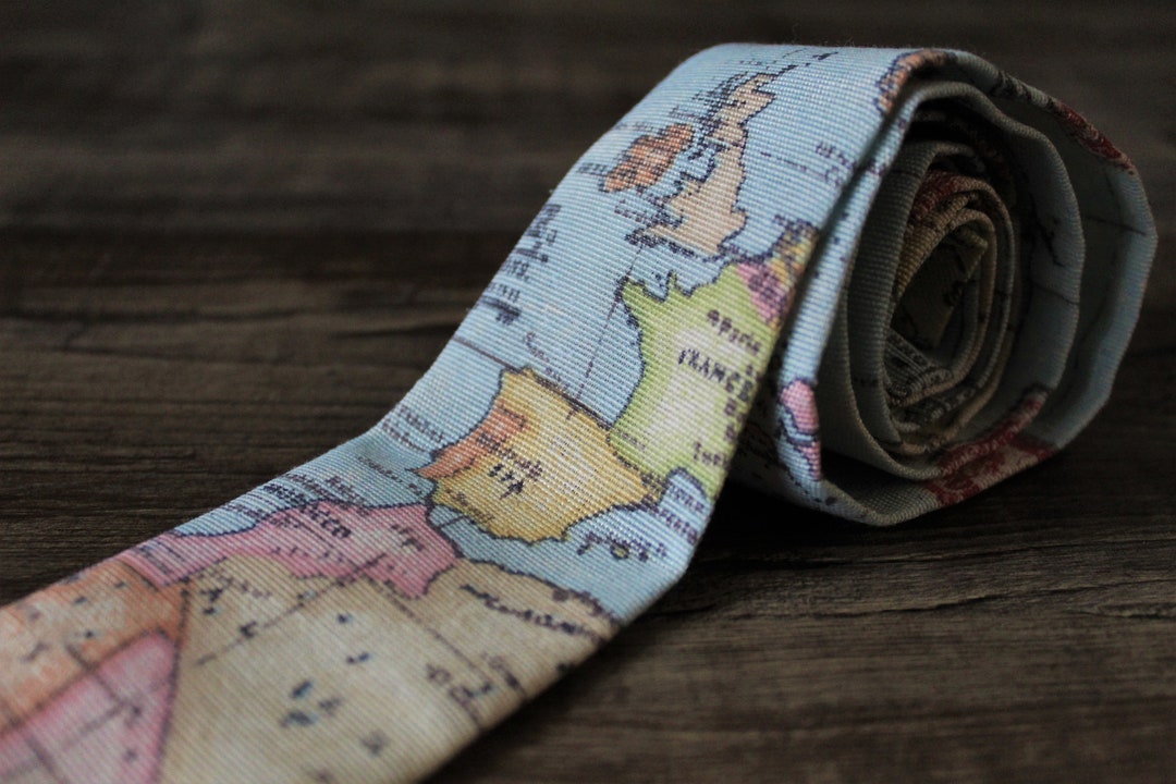 UK Map Tie Geography Tie Travel Map Necktie Gifts for Traveller England ...