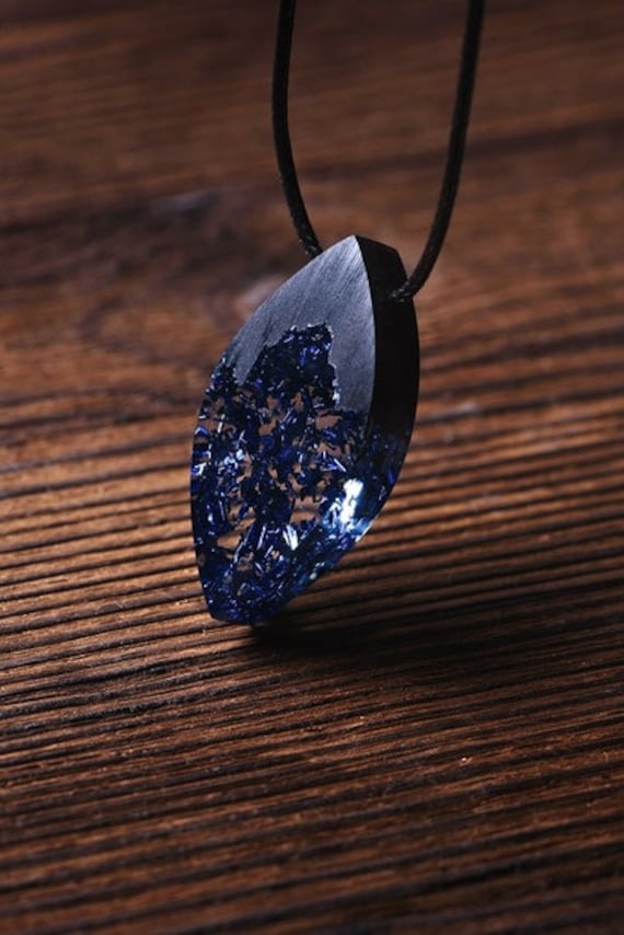 Shards of night Handmade wooden pendant Secret wood pendant | Etsy