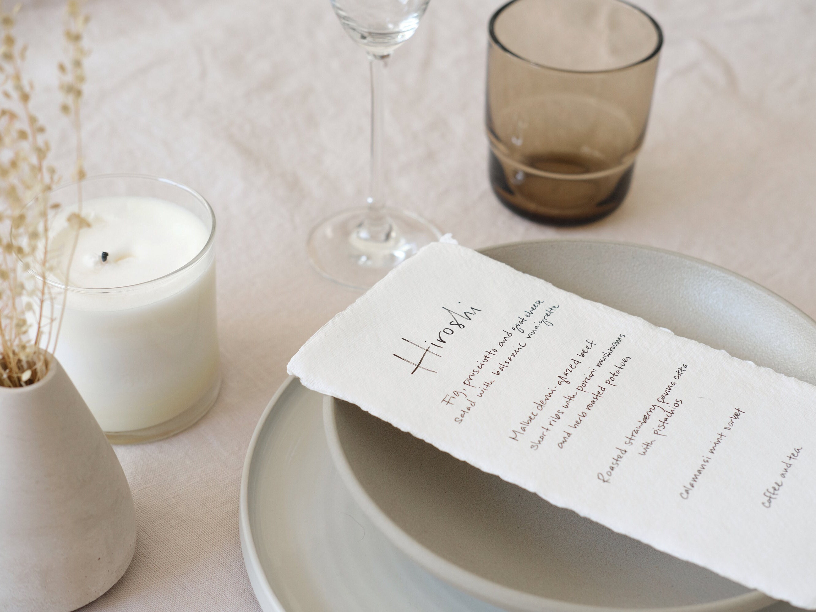 Handwritten Menu Name Card | Custom Dinner and Reception Menu | 100% ...