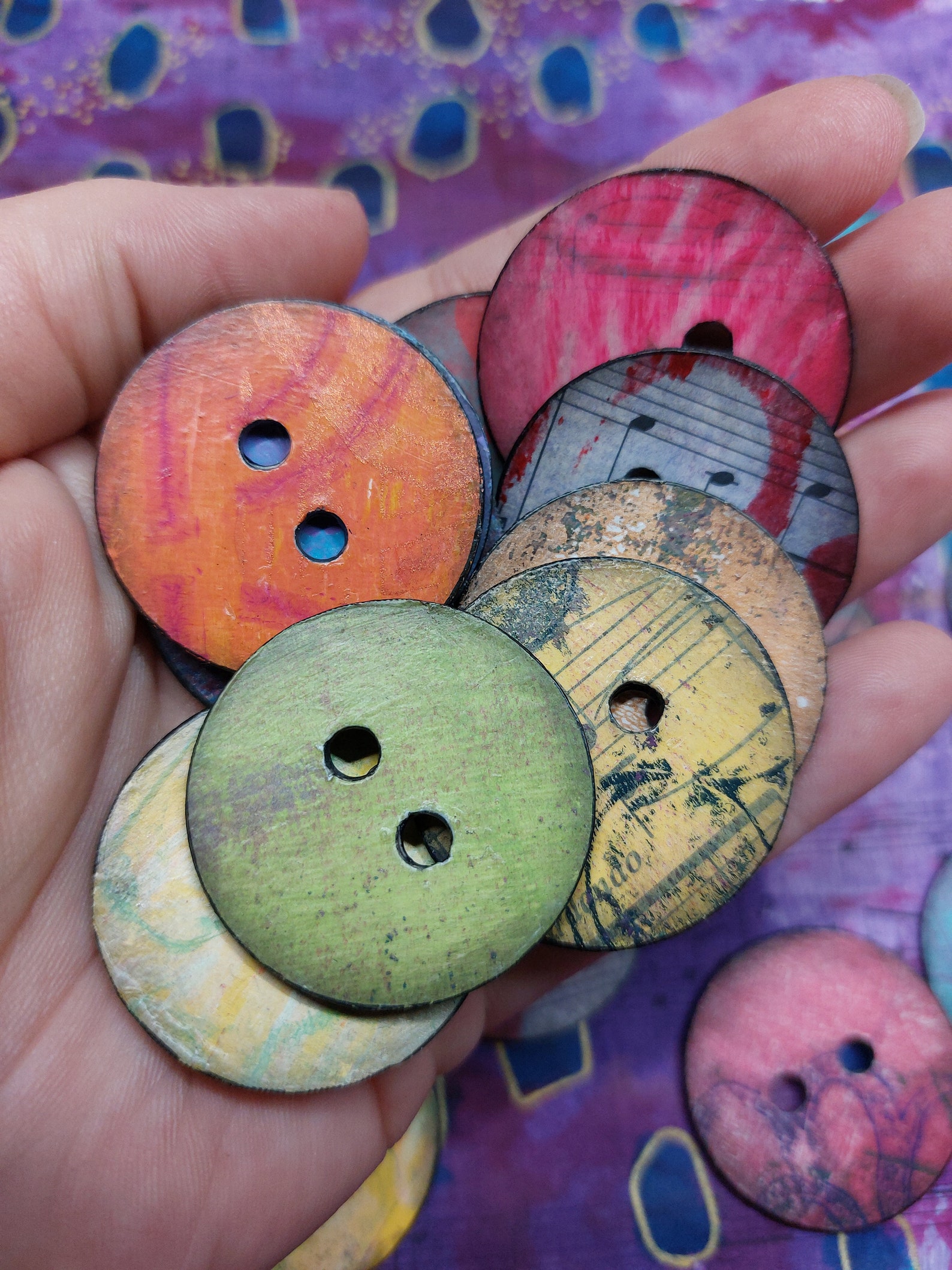 Paper Art Buttons for Art/junk Journals - Etsy