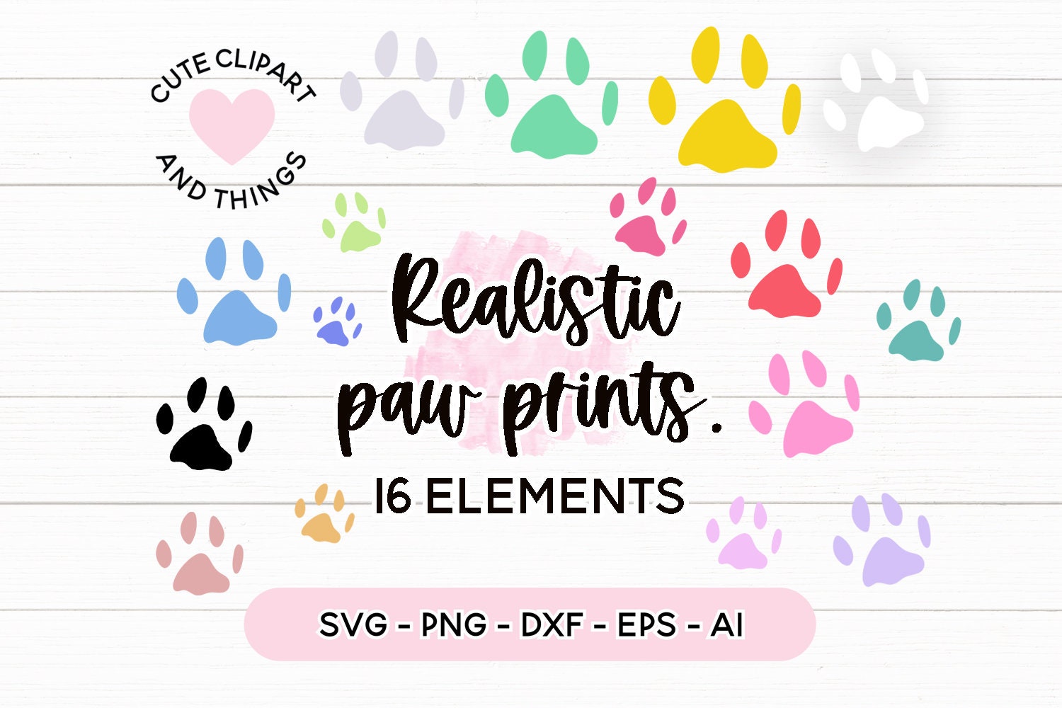 Realistic Dog Paw Prints