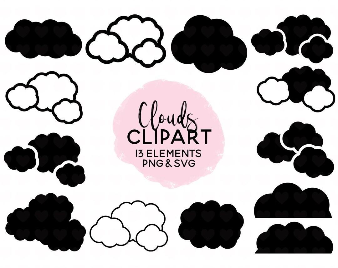 Cloud SVG File Clouds PNG File Cloud Clipart Cutting Files Cute Clipart ...