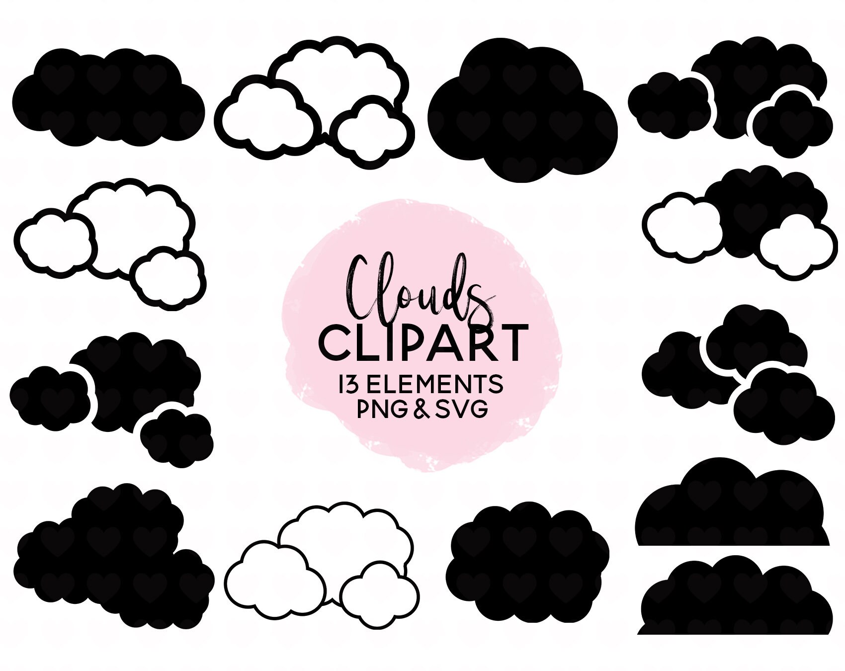 Cloud SVG File Clouds PNG File Cloud Clipart Cutting Files Cute Clipart ...