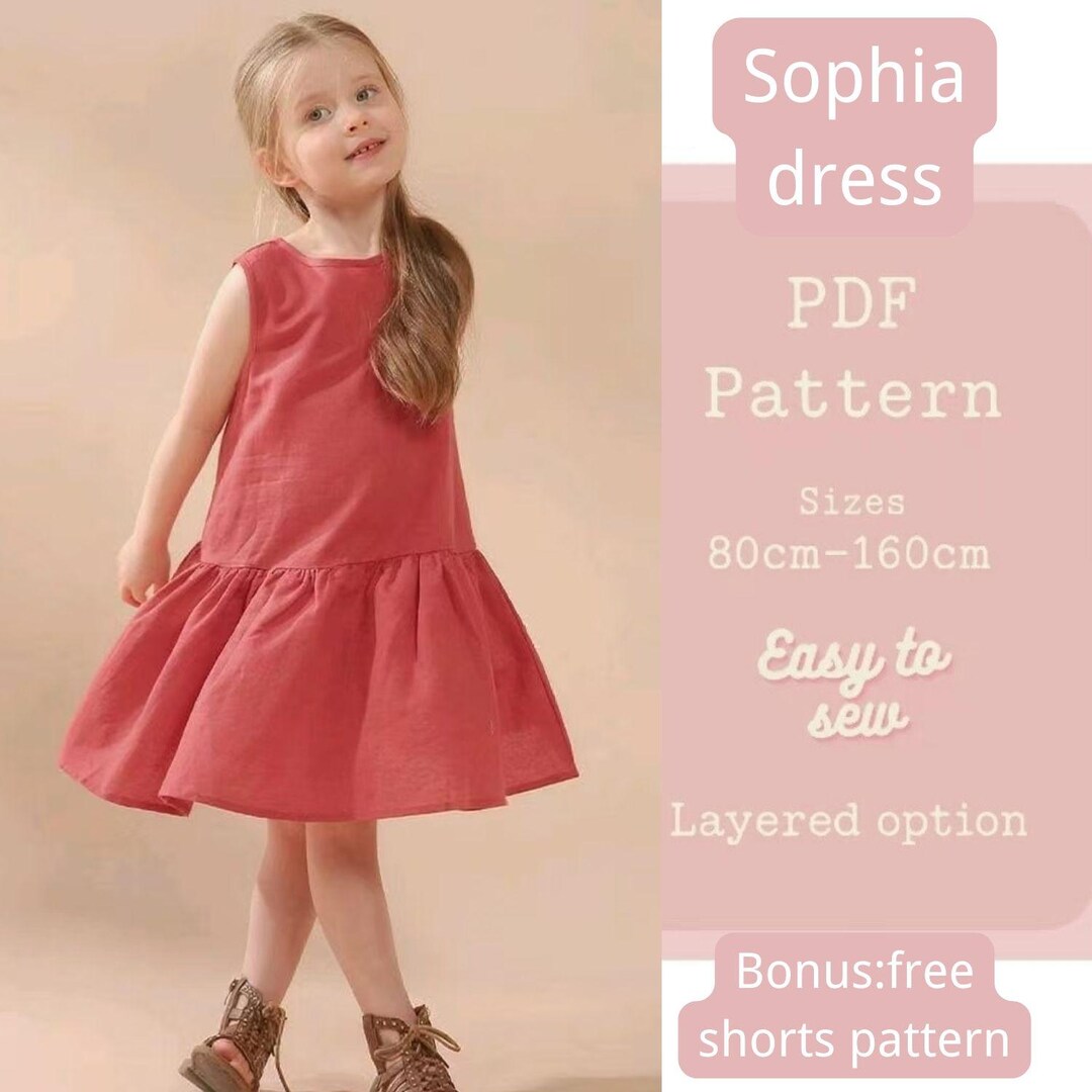Dress Sewing Pattern for Kids, Dress Pattern, Kids Pattern, Summer ...