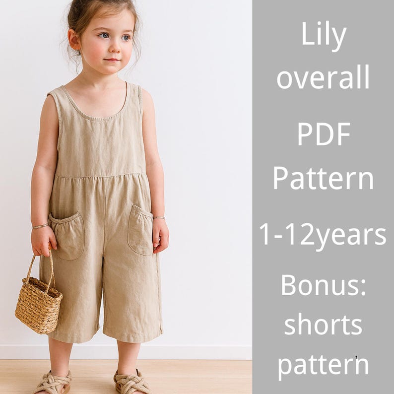 Kids Overalls Sewing Pattern, Overalls Pattern, Kids Pattern, Jumpsuit ...