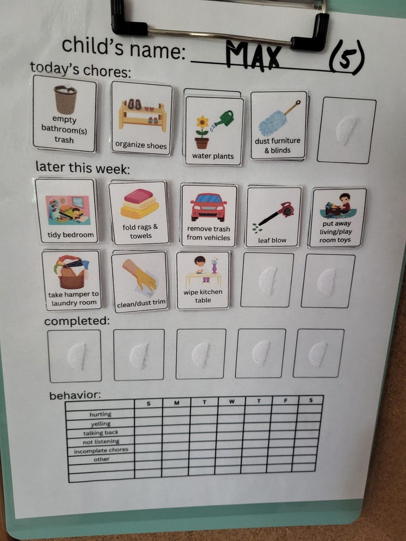 DIGITAL DOWNLOAD Family Chore and Behavior Chart - Complete System ...
