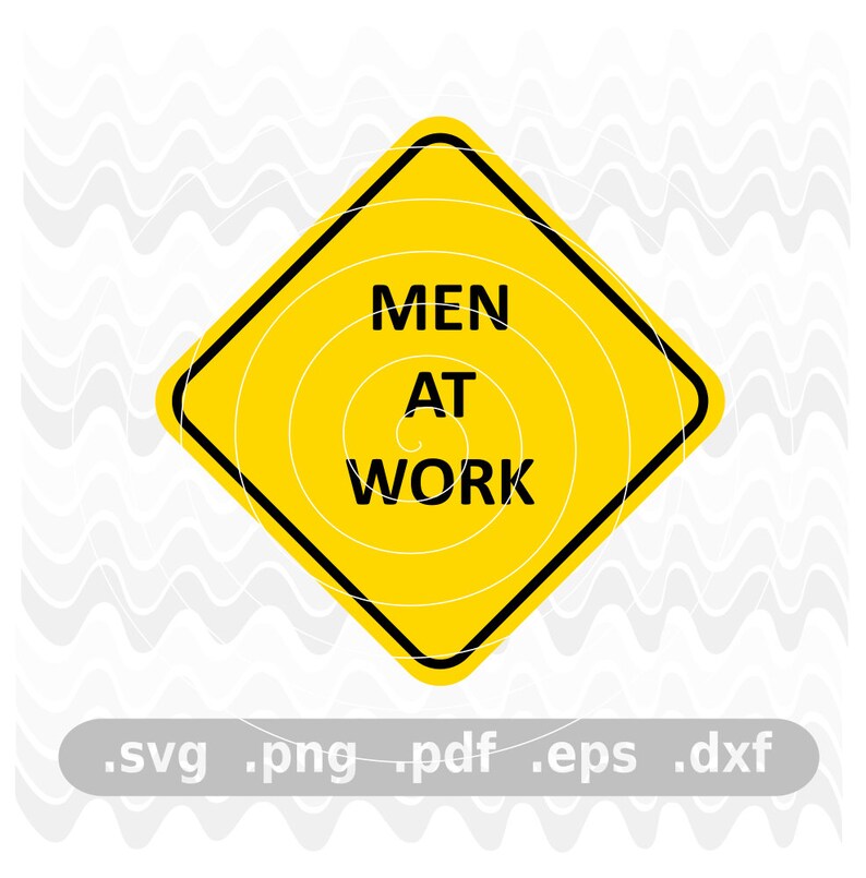 MEN AT WORK Vector Graphic Design Digital File. Design for T-shirts ...