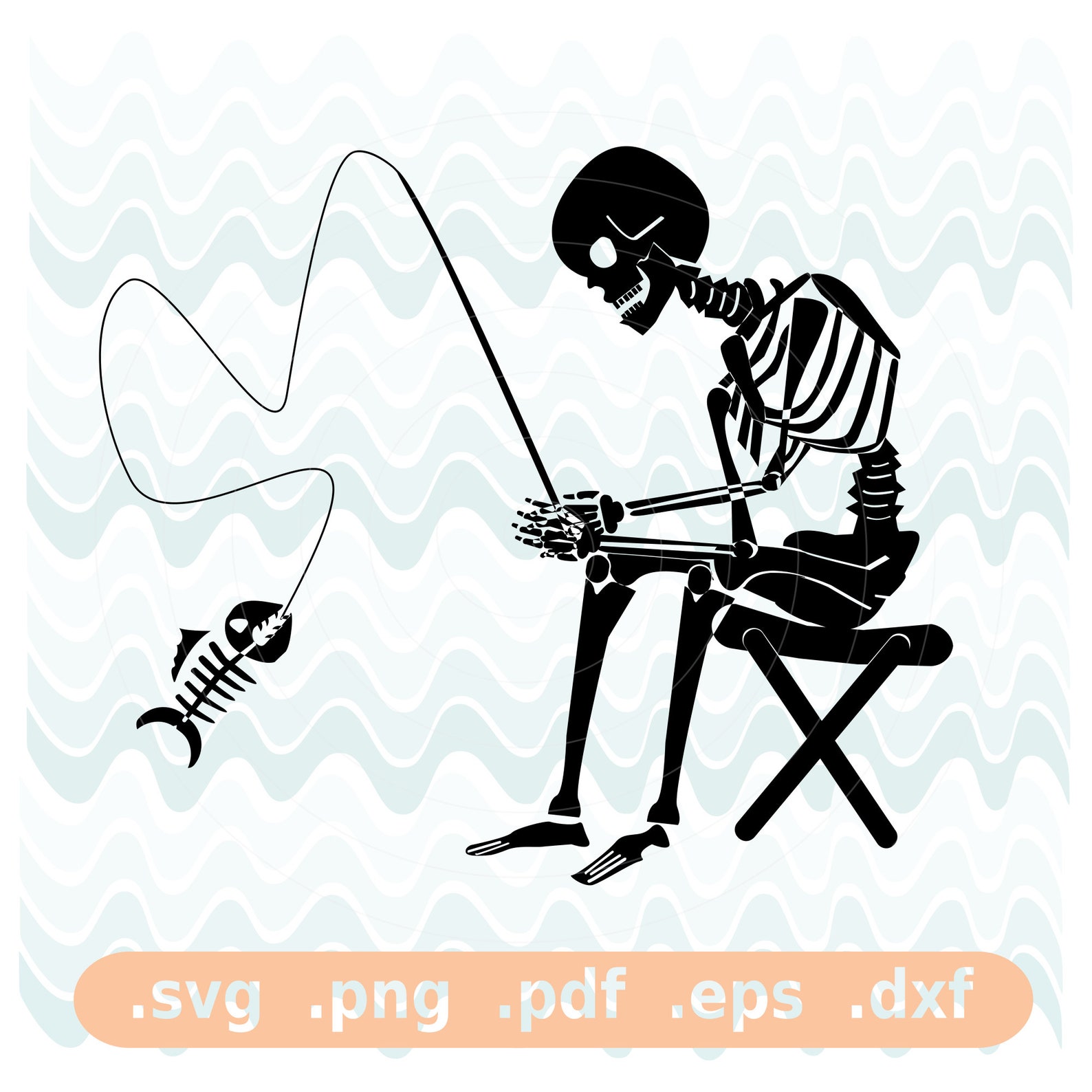 Skeleton Fishing - SVG / Vector File / Digital Download / Halloween ...