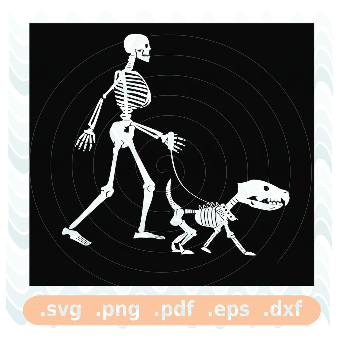 Skeleton Dog Walking - SVG / Vector File / Digital Download / Halloween ...