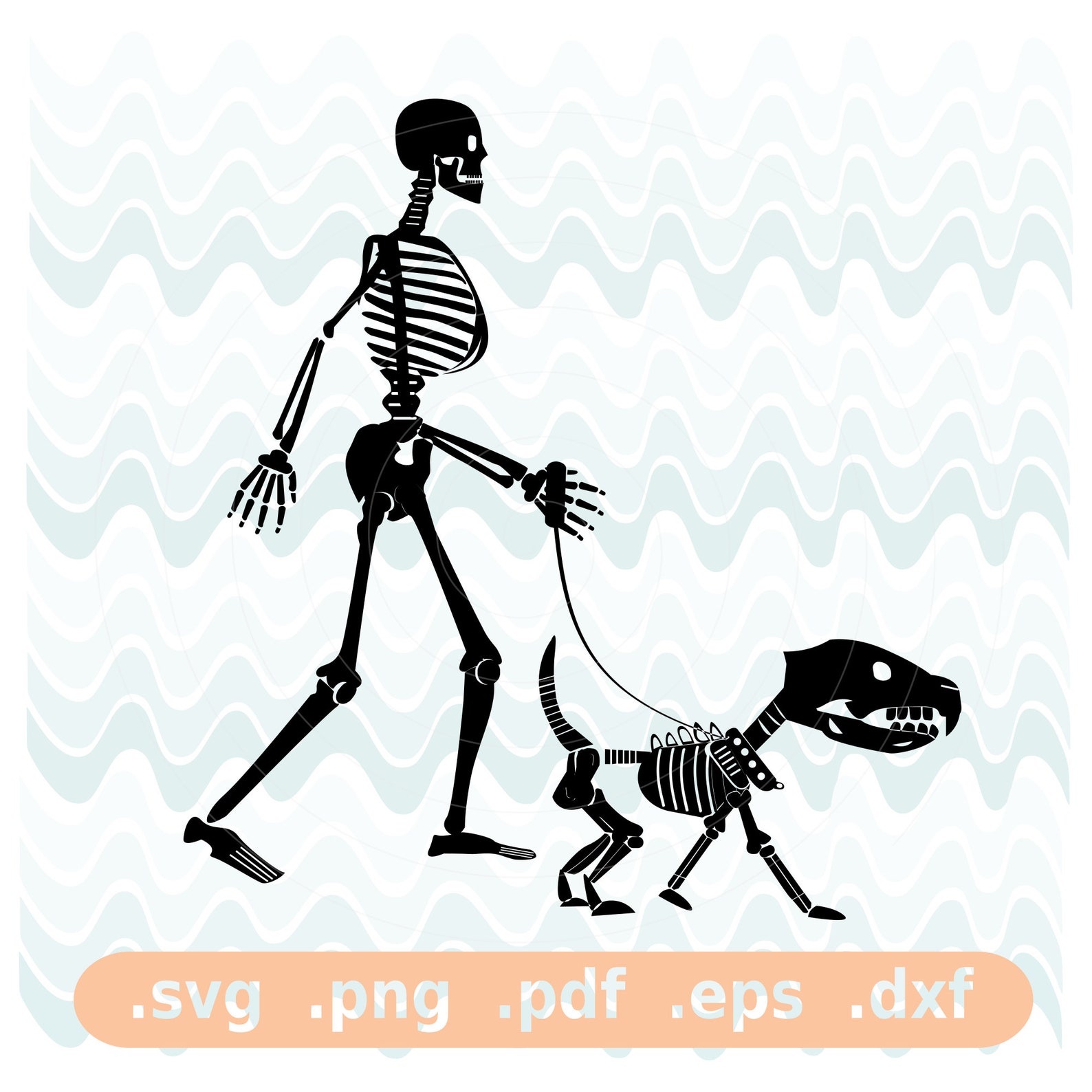 Skeleton Dog Walking - SVG / Vector File / Digital Download / Halloween ...