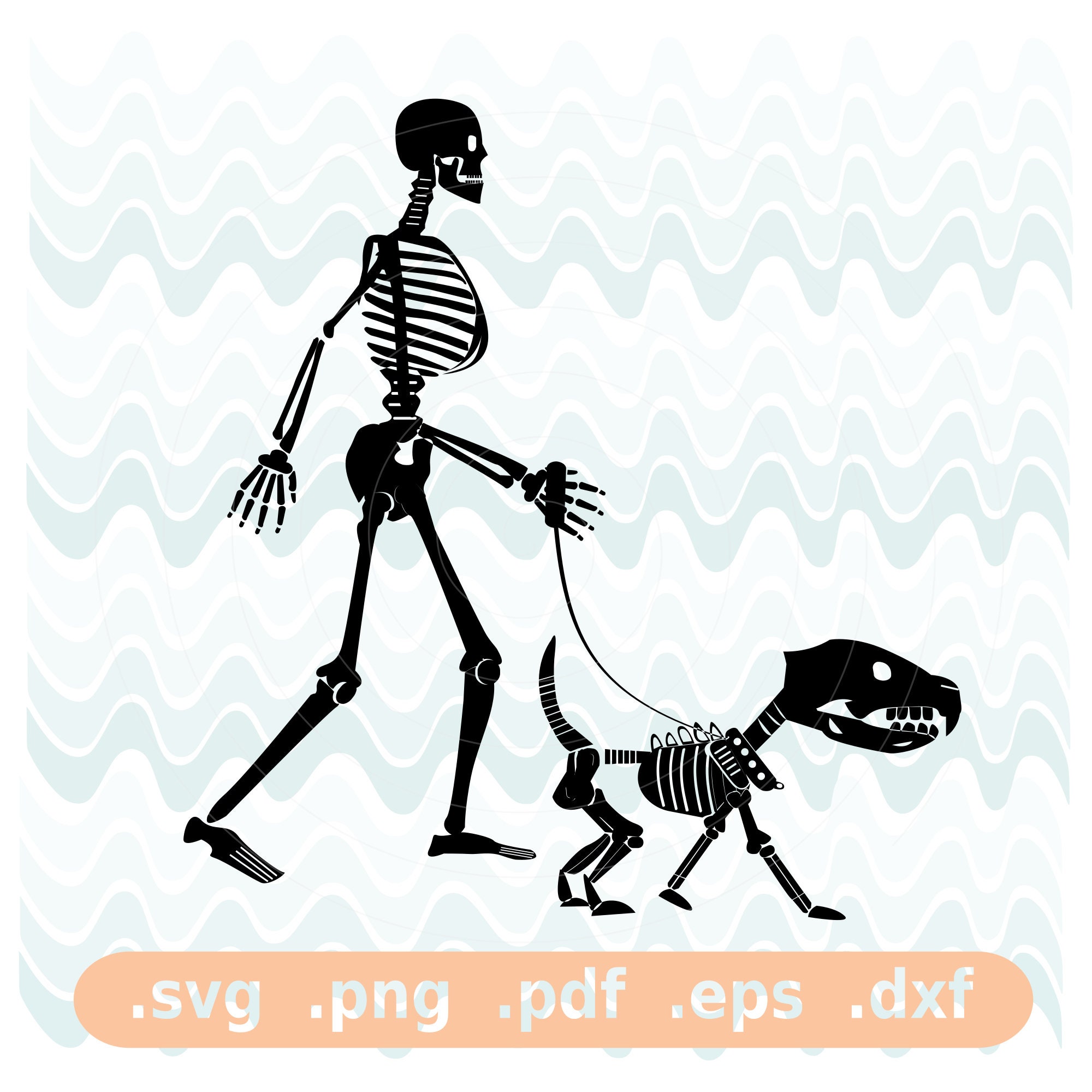 Skeleton Dog Walking - SVG / Vector File / Digital Download / Halloween ...