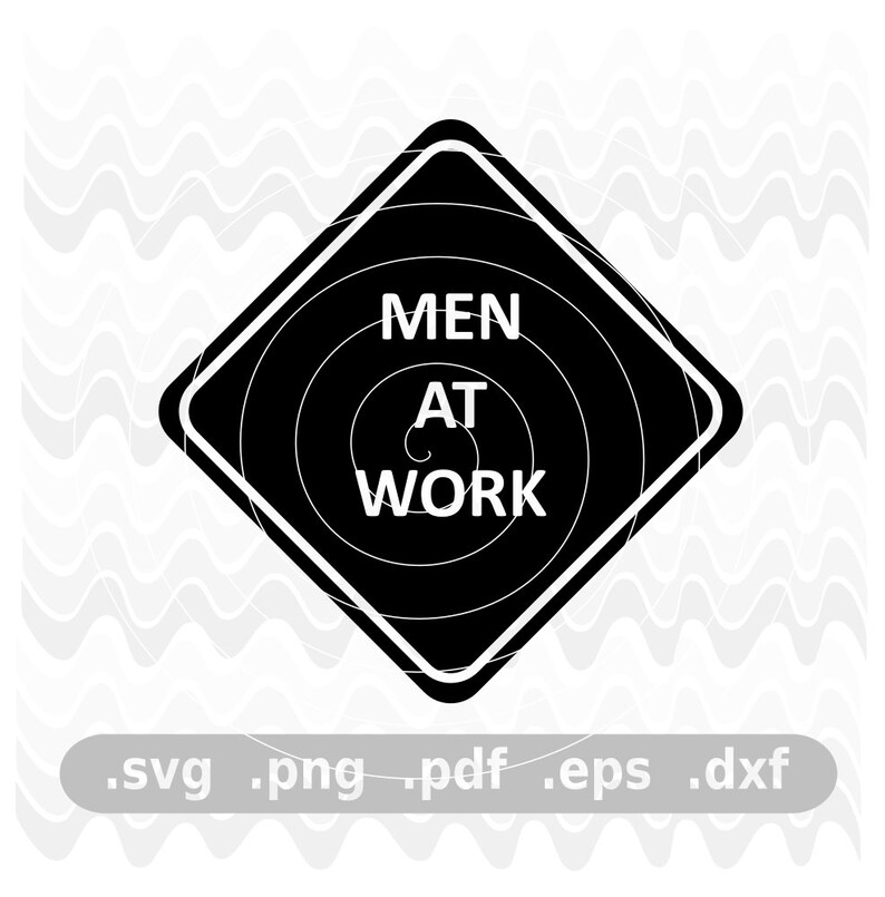 MEN AT WORK Vector Graphic Design Digital File. Design for T-shirts ...