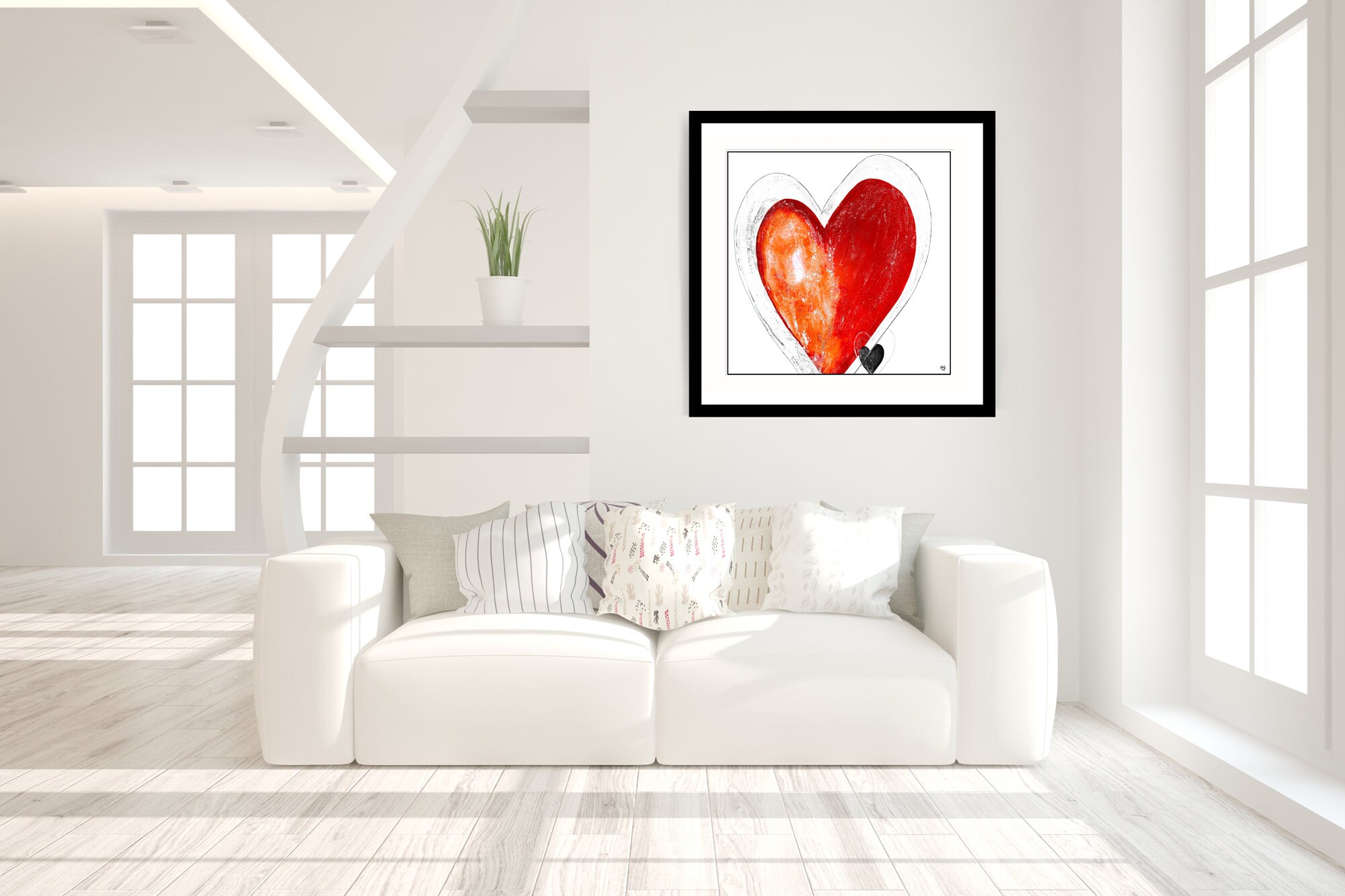 San Valentín corazón rojo abstracto arte mural imprimir póster Estás en ...