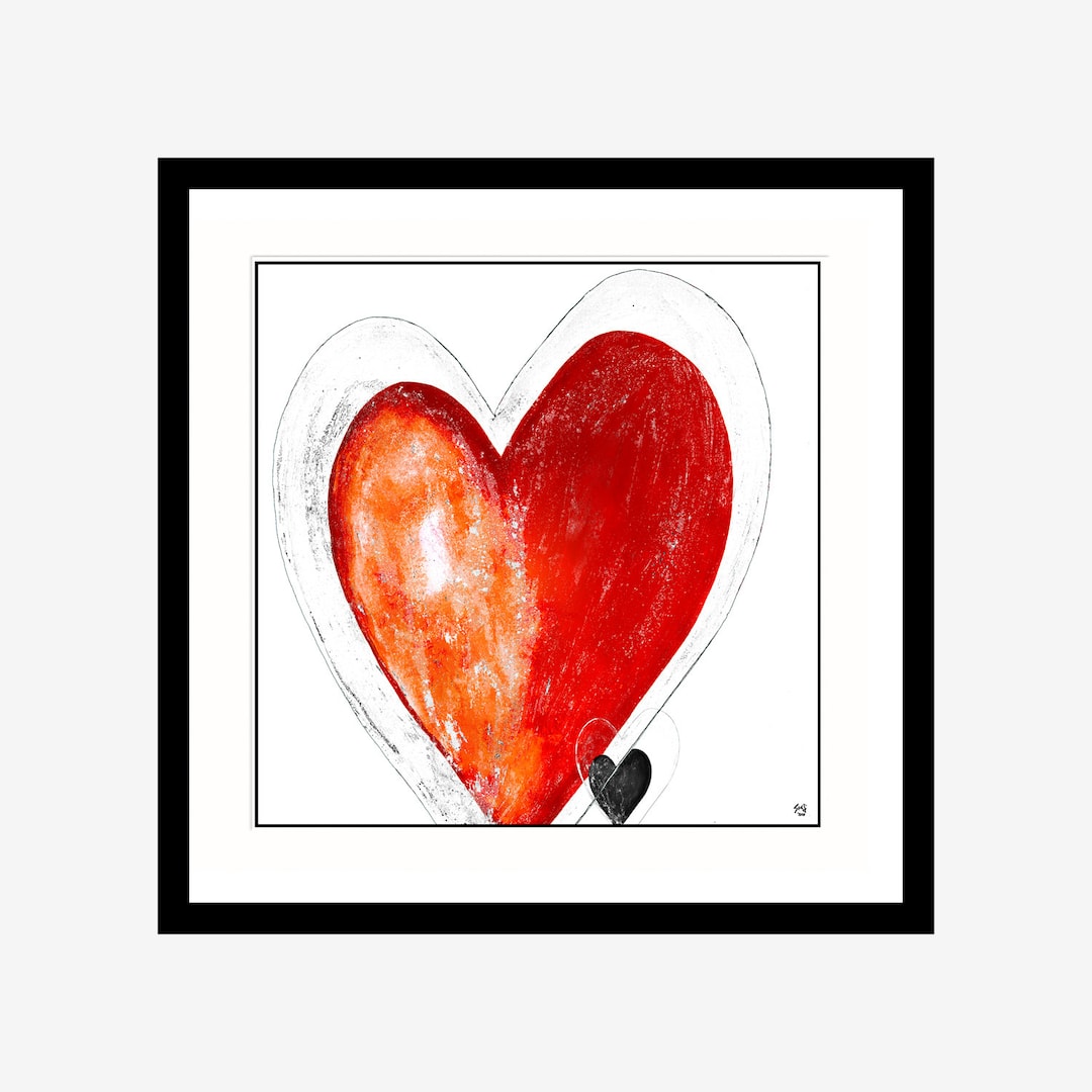 San Valentín corazón rojo abstracto arte mural imprimir póster Estás en ...