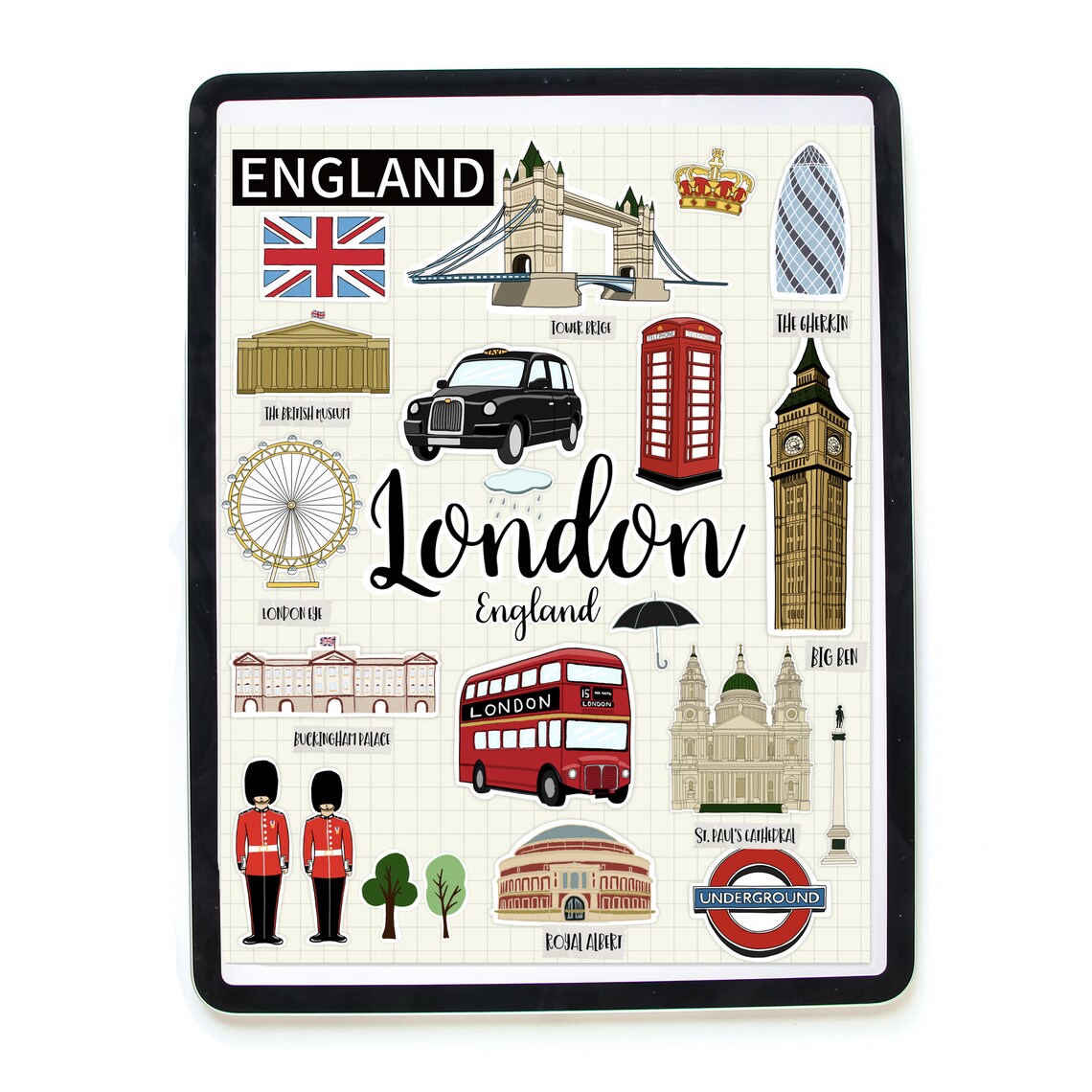 London Clip Art, Clipart, London Digital STICKERS Set, Goodnotes ...