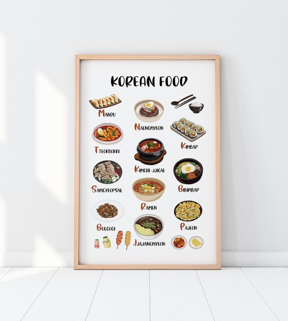 Korean Food Poster Korean Food Print Korean Food Wall Decor - Etsy Hong ...