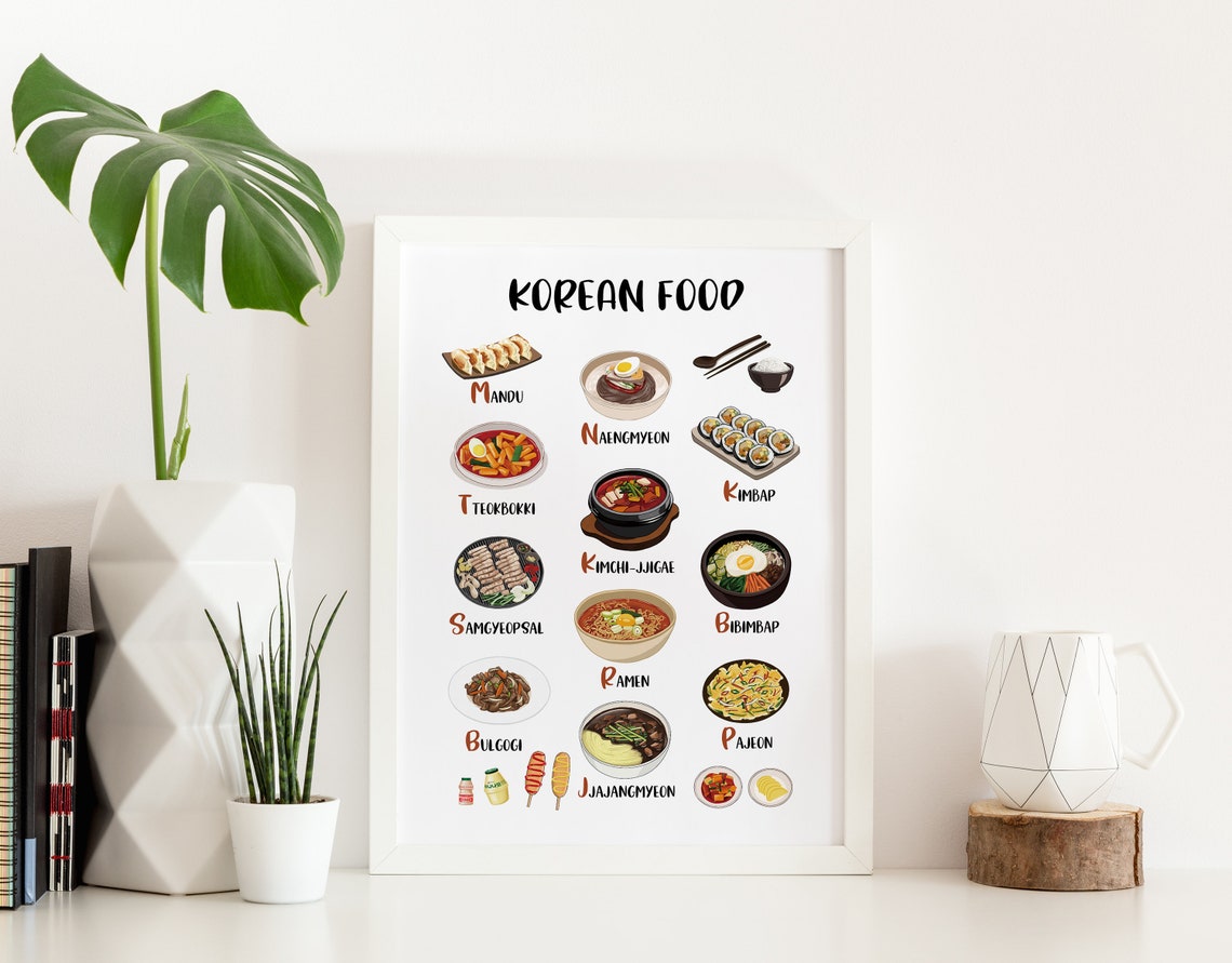 Korean food poster korean food print korean food wall decor | Etsy