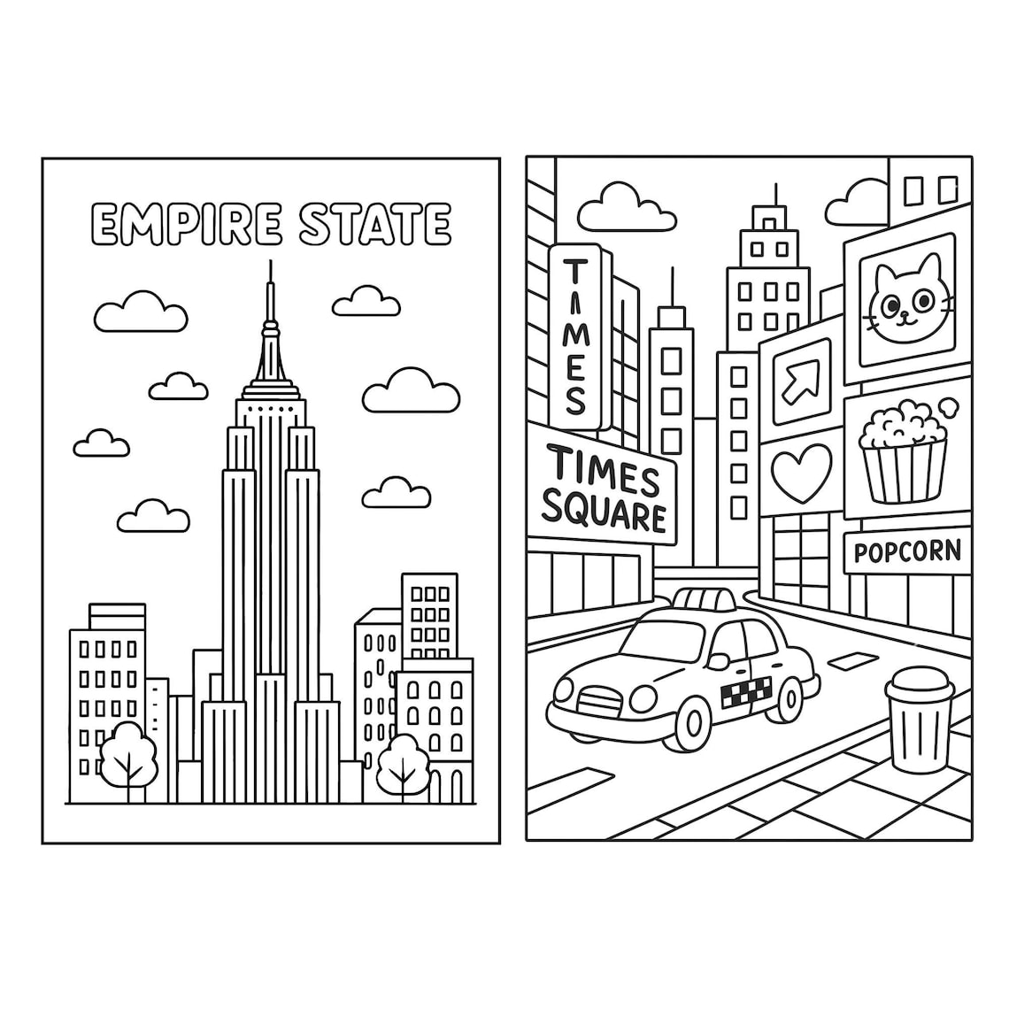 New York City Coloring Book for Kids – 23 Printable Pages of NYC ...