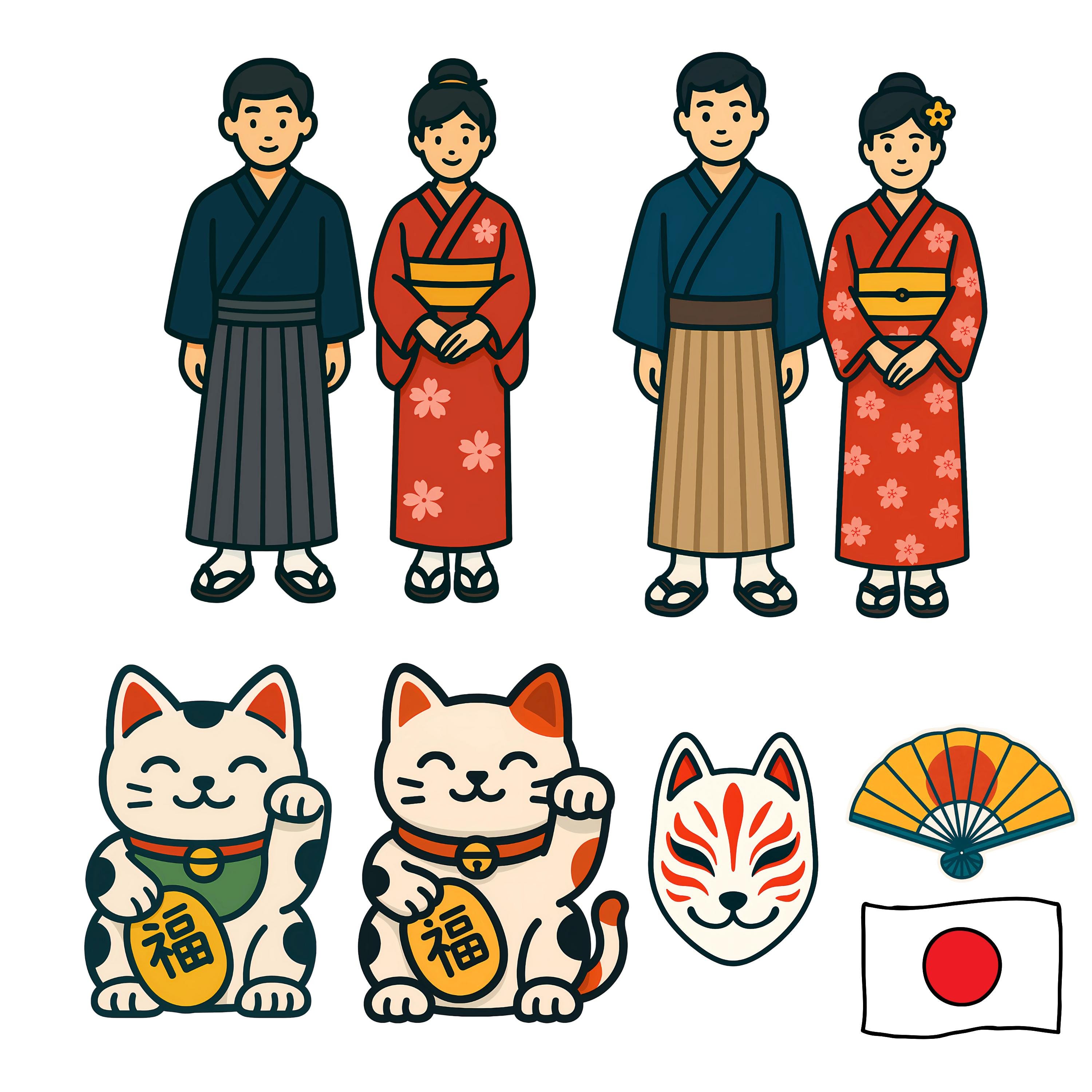 Japan Clipart Bundle – 54 Cute Japanese Stickers PNG | Kawaii Food ...