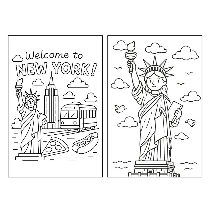 New York City Coloring Book for Kids – 23 Printable Pages of NYC ...