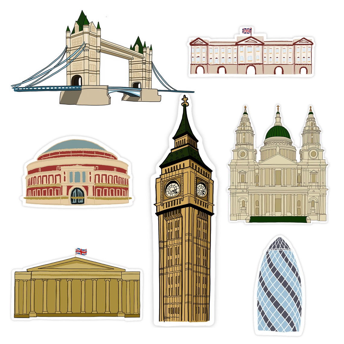 London Clip Art, Clipart, London Digital STICKERS Set, Goodnotes ...