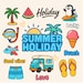 Summer Holiday Clipart Bundle – Cute Beach & Vacation Pngs, Kawaii ...