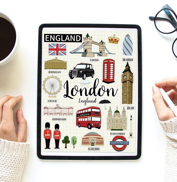 London Clip Art Clipart London Digital STICKERS Set - Etsy UK